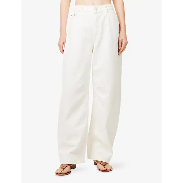 THE COUTURE CLUB Barrel-leg Cotton Denim Jeans