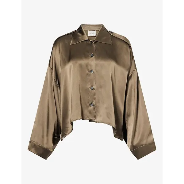 Khaite Bodine Silk Shirt - Dark Olive
