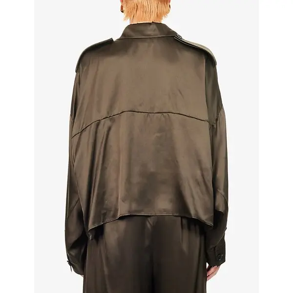 Khaite Bodine Silk Shirt - Dark Olive