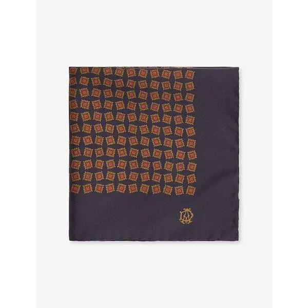 Dunhill Floral-pattern Silk Pocket Square