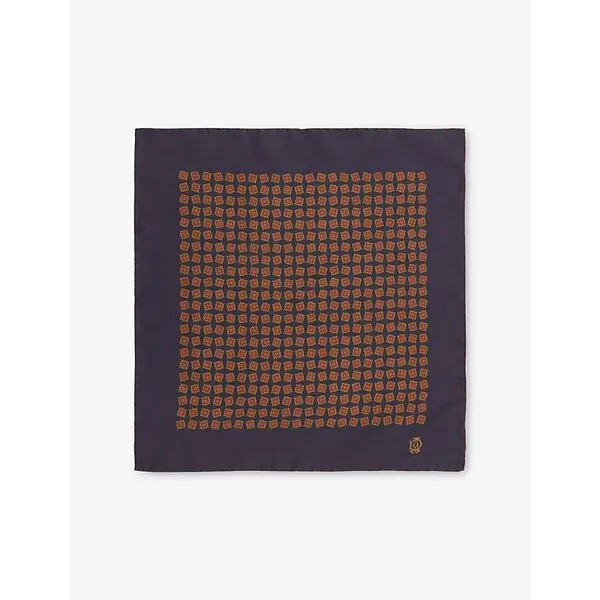 Dunhill Floral-pattern Silk Pocket Square