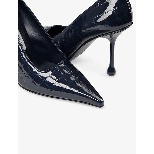 JIMMY CHOO Ixia 95 Croc-embossed Leather Pumps