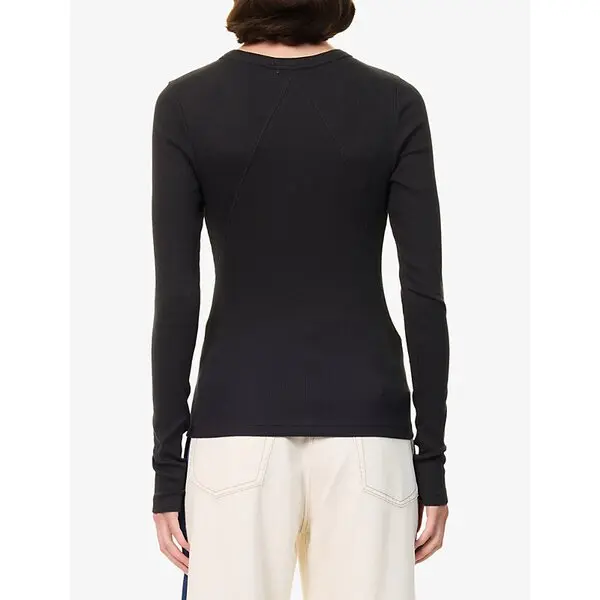 Rag & Bone The Essential Ribbed Stretch-cotton T-shirt - Black