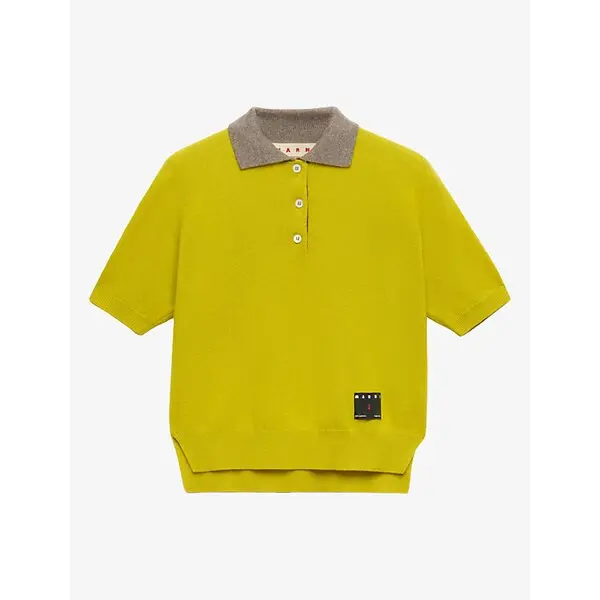 Marni Contrast Collar Cashmere Shirt
