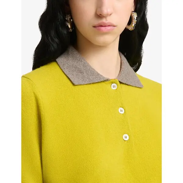 Marni Contrast Collar Cashmere Shirt