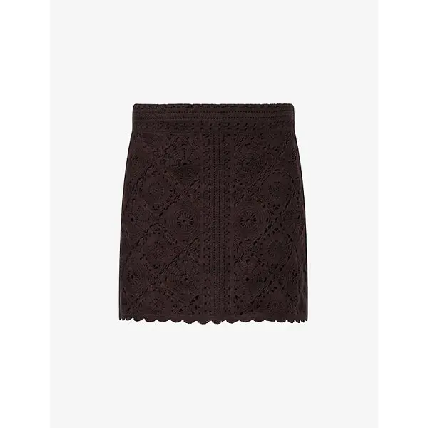 ME+EM Crochet-knit Cotton Mini Skirt