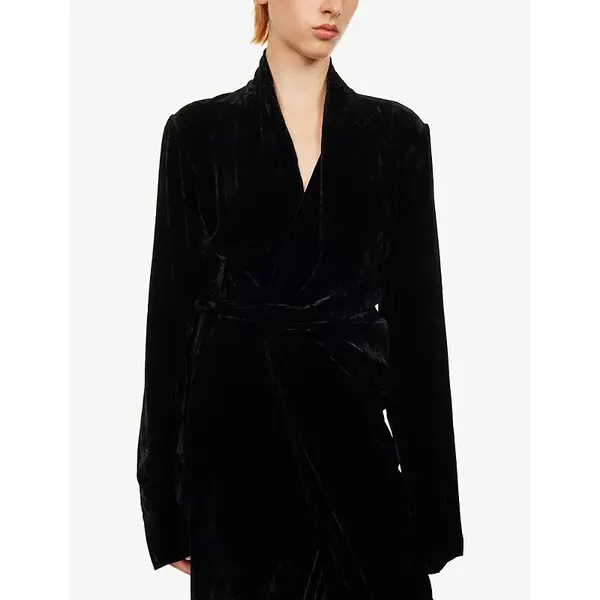 Rick Owens Draped Wrap-over Velvet Gown