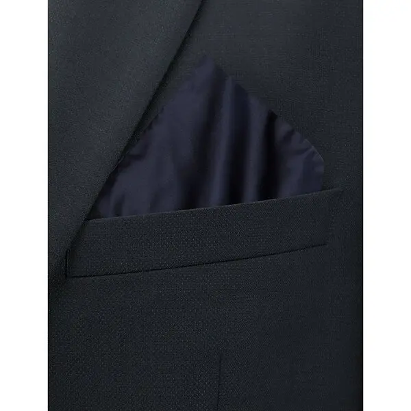 Corneliani Tonal Silk Pocket Square - Navy