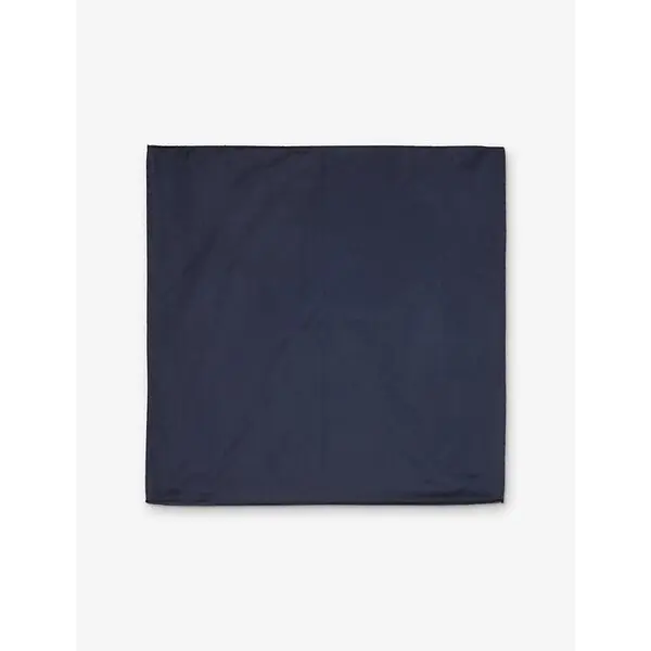Corneliani Tonal Silk Pocket Square - Navy