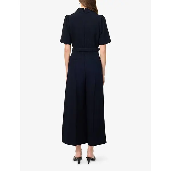 ME+EM Wide-leg Textured Woven Jumpsuit