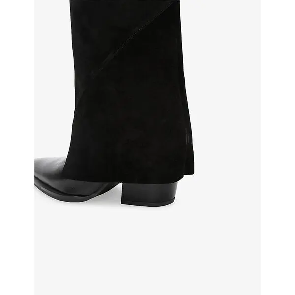 Steve Madden Mccoy Leather And Suede Knee-high Boots