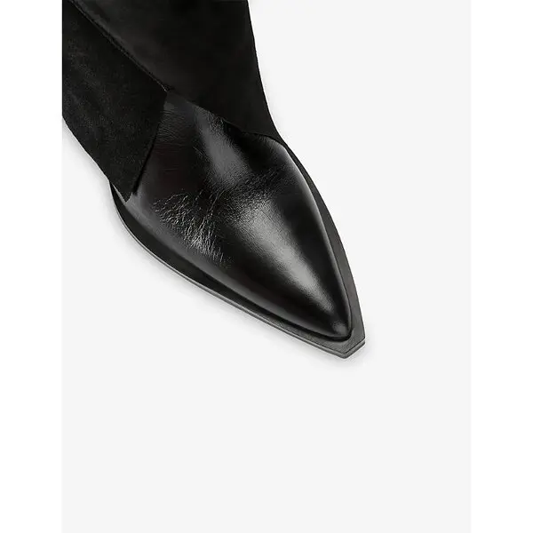 Steve Madden Mccoy Leather And Suede Knee-high Boots