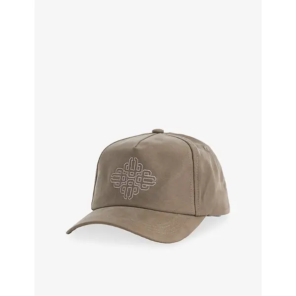 THE COUTURE CLUB Embroidered Cotton Trucker Cap - Brown