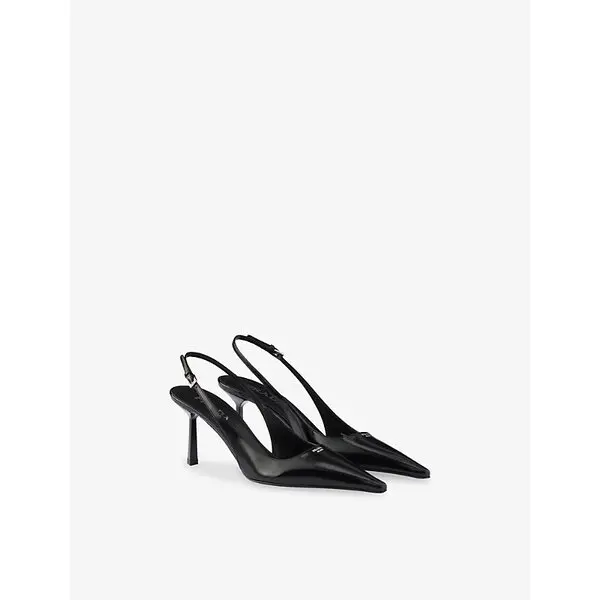 Prada Brushed Leather Slingback Heeled Courts