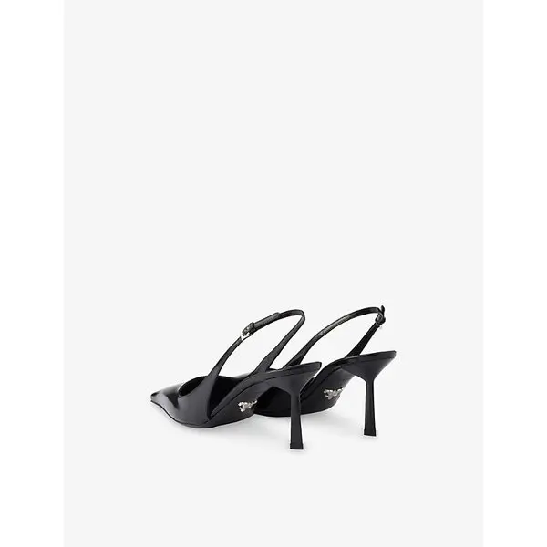Prada Brushed Leather Slingback Heeled Courts