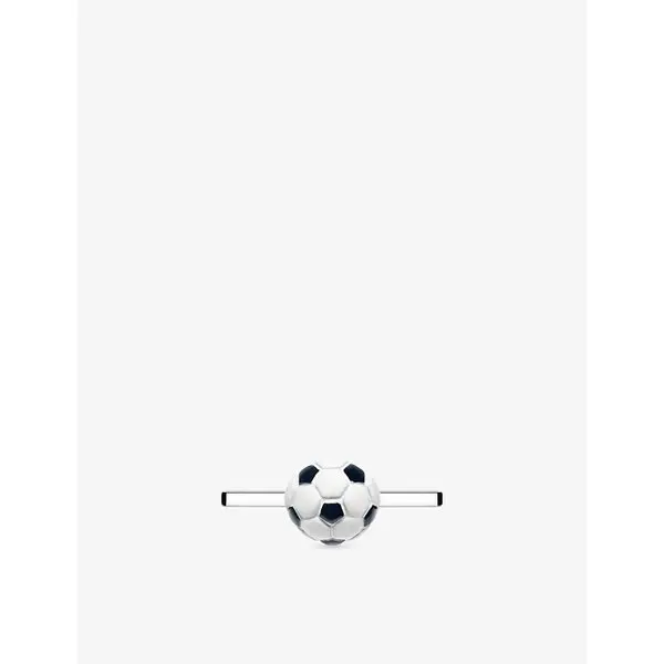 POUBEL Football Whoop Sterling-silver And Enamel Charm - White