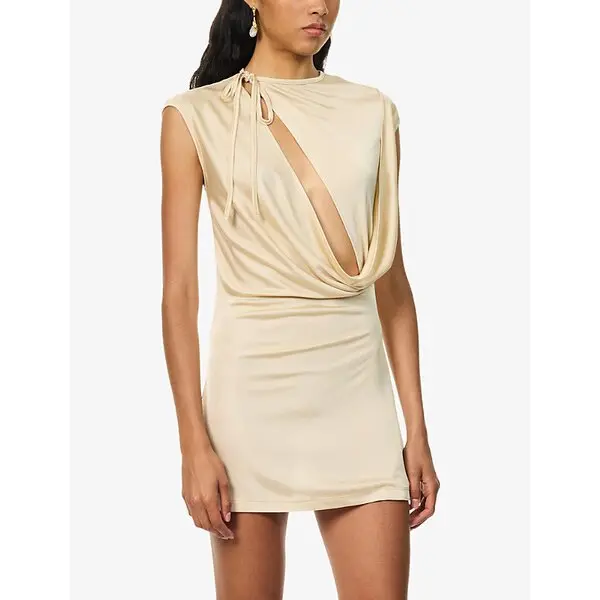 AYA MUSE Asymmetric Satin Mini Dress