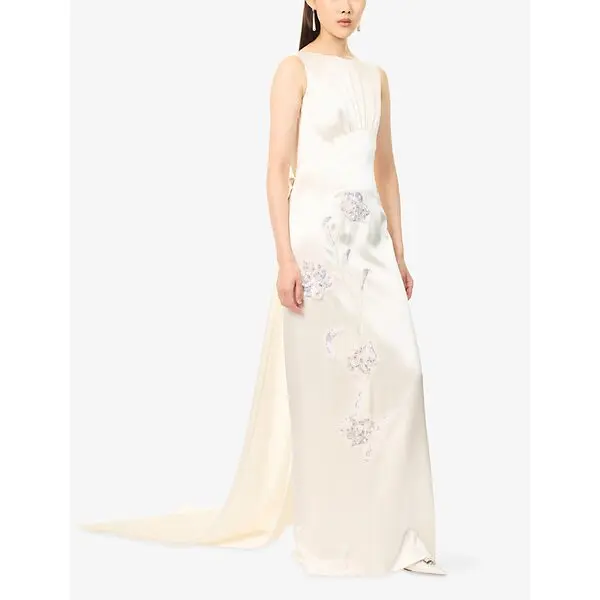 Huishan Zhang Rosa Floral-embellished Gown