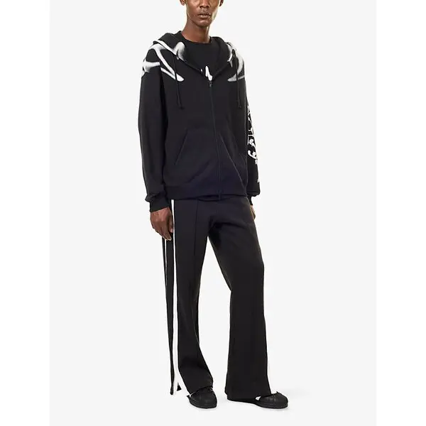 ADIDAS Y-3 Graphic-print Zip-up Cotton Hoody
