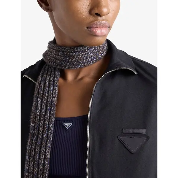 Prada Ribbed Knit Silk Tank Top