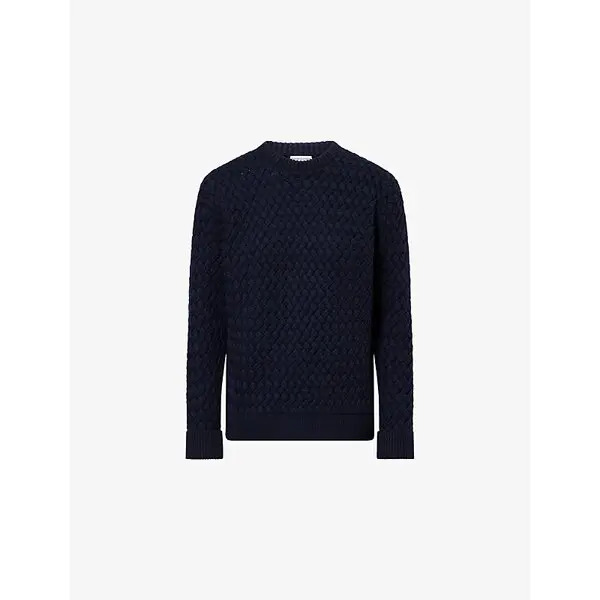 Bottega Veneta Intrecciato Wool Jumper - Midnight Blue