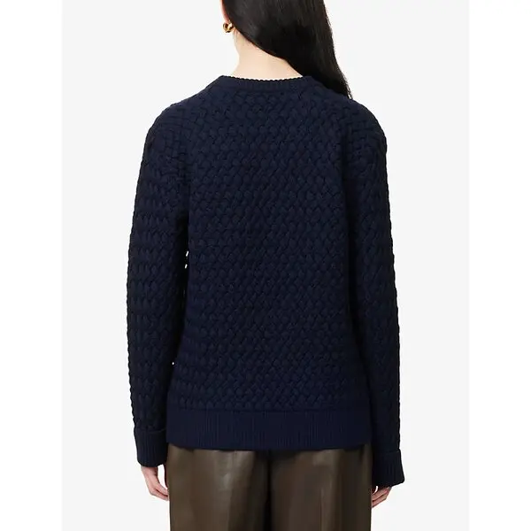 Bottega Veneta Intrecciato Wool Jumper - Midnight Blue