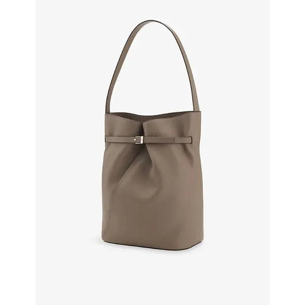 BOSS Buckle-detail Leather Bucket Bag