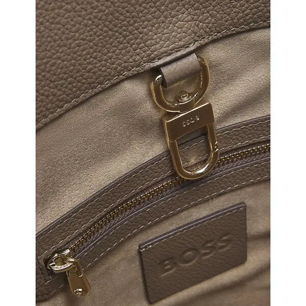 BOSS Buckle-detail Leather Bucket Bag