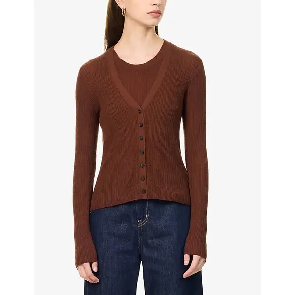 ME+EM Merino-wool And Cashmere Cardigan