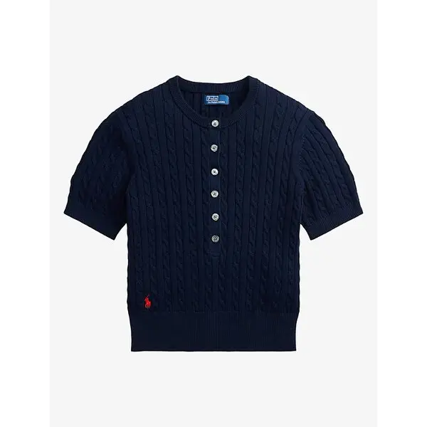 Polo Ralph Lauren Cable-knitted Cotton Jumper - Hunter Navy