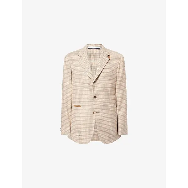 Dunhill Houndstooth Single-breasted Wool Jacket