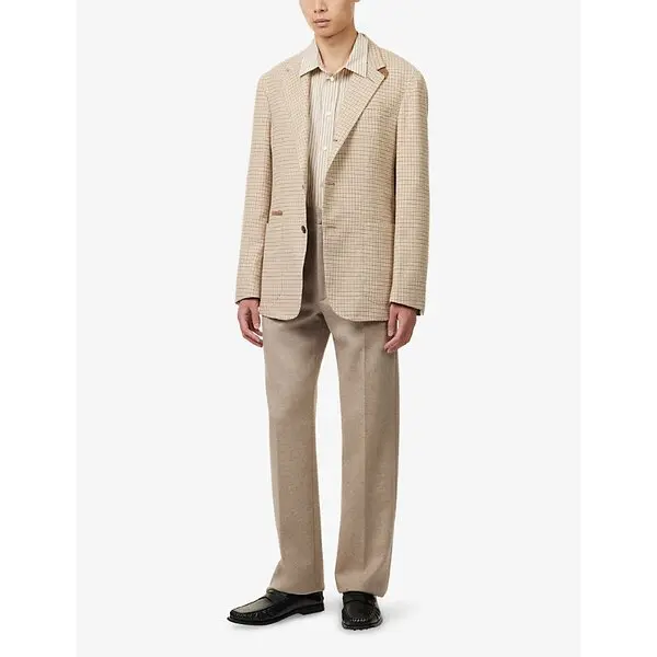 Dunhill Houndstooth Single-breasted Wool Jacket