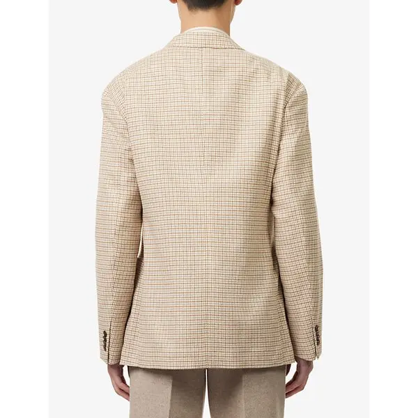 Dunhill Houndstooth Single-breasted Wool Jacket