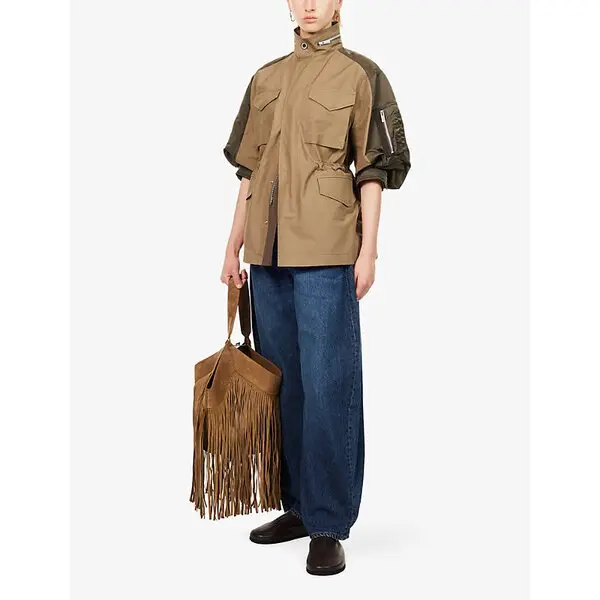 Sacai Barrel-leg High-rise Denim Jeans