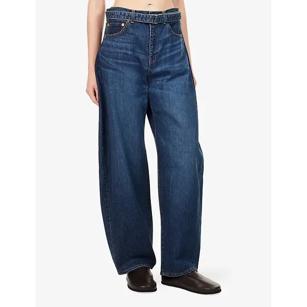 Sacai Barrel-leg High-rise Denim Jeans