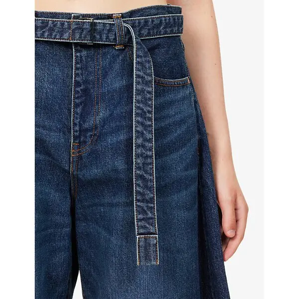 Sacai Barrel-leg High-rise Denim Jeans
