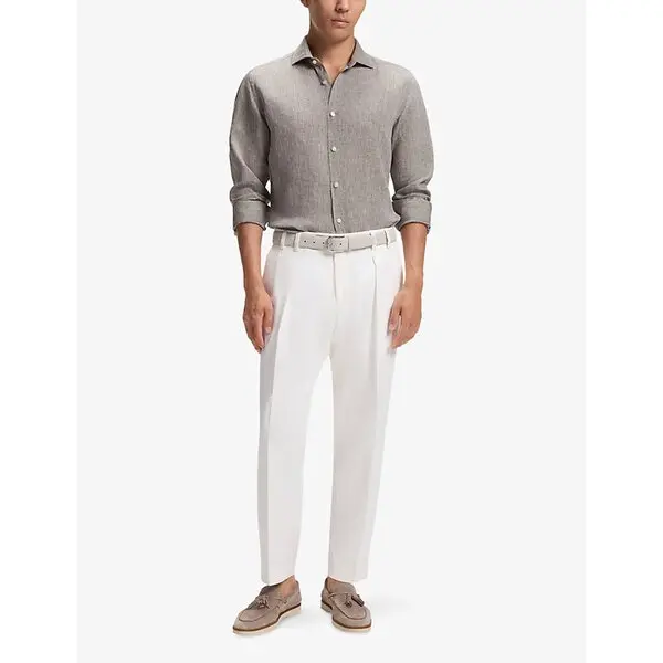 BOSS Regular-fit Long-sleeve Linen Shirt