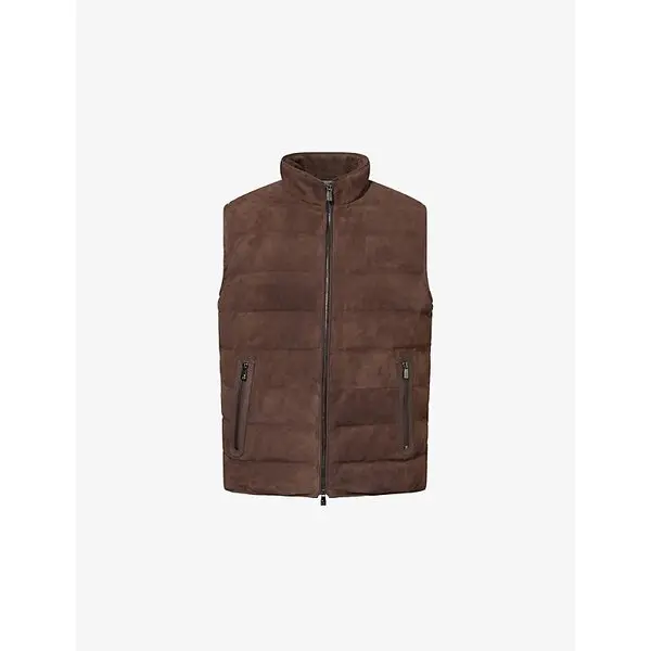 Corneliani Reversible Padded Suede Gilet