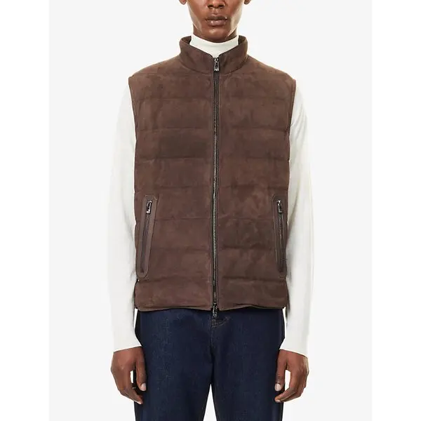 Corneliani Reversible Padded Suede Gilet