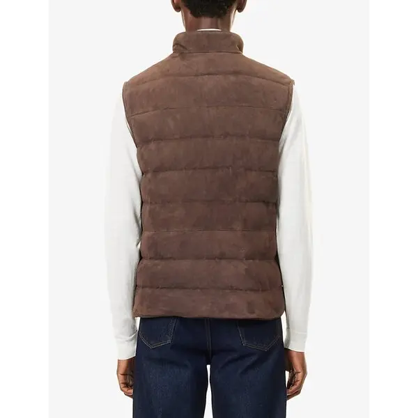 Corneliani Reversible Padded Suede Gilet