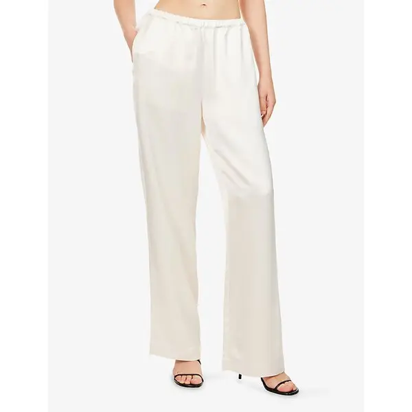 ROHE FRAMES Elasticated-waist Wide-leg Satin Trousers