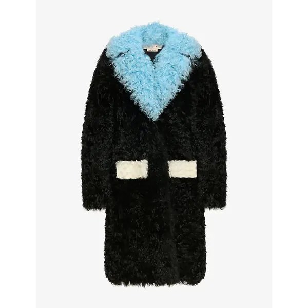 Marni Long Contrast Lamb-shearling Jacket