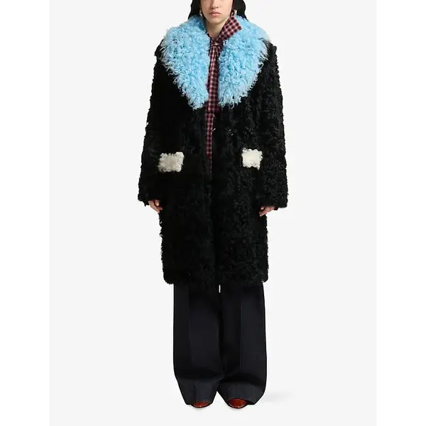 Marni Long Contrast Lamb-shearling Jacket