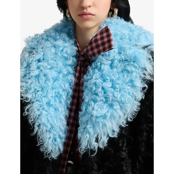 Marni Long Contrast Lamb-shearling Jacket