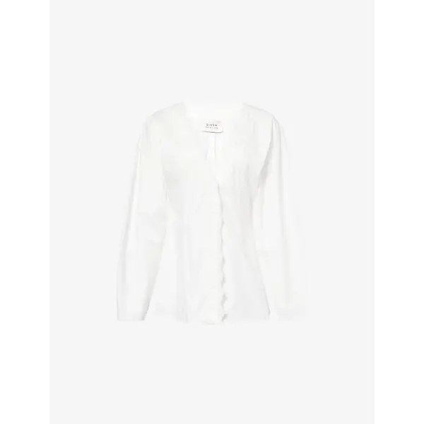 Dissh Lucette Lace-trim Cotton Top
