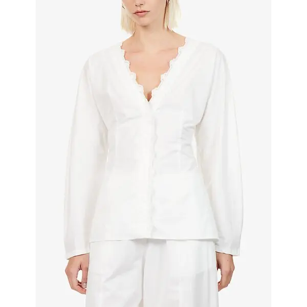 Dissh Lucette Lace-trim Cotton Top