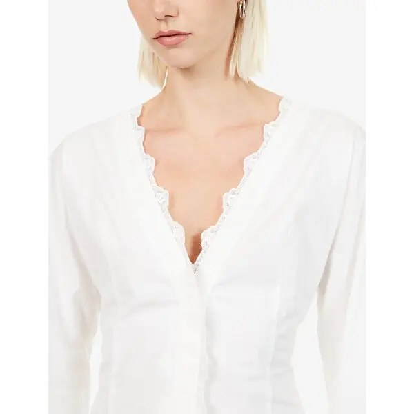 Dissh Lucette Lace-trim Cotton Top