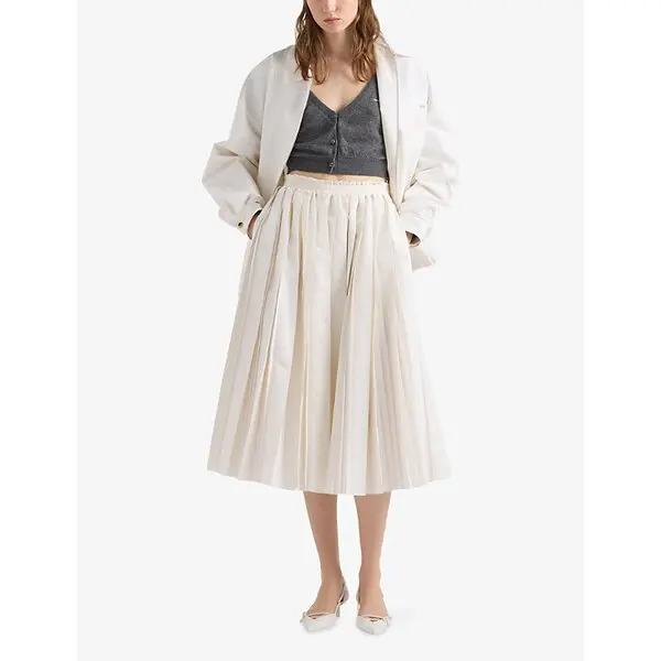 Prada Cropped Cashmere V-neck Cardigan