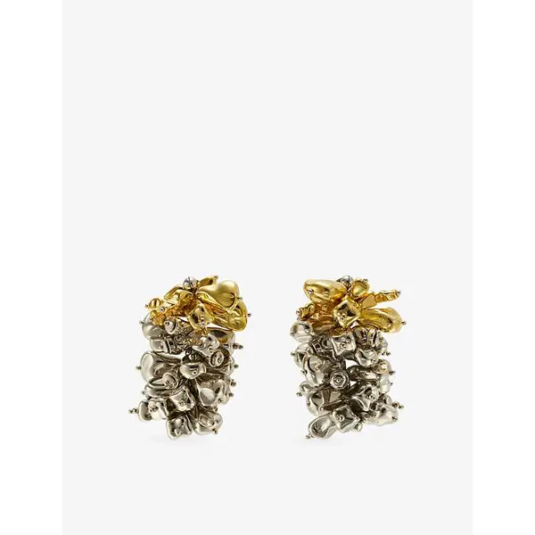Dries Van Noten Cluster Metal Earrings - Silver