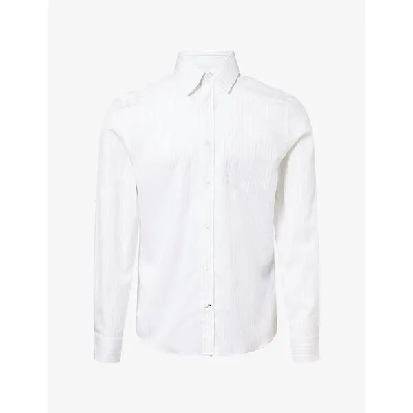Dunhill Stripe-print Pointed-collar Cotton Shirt